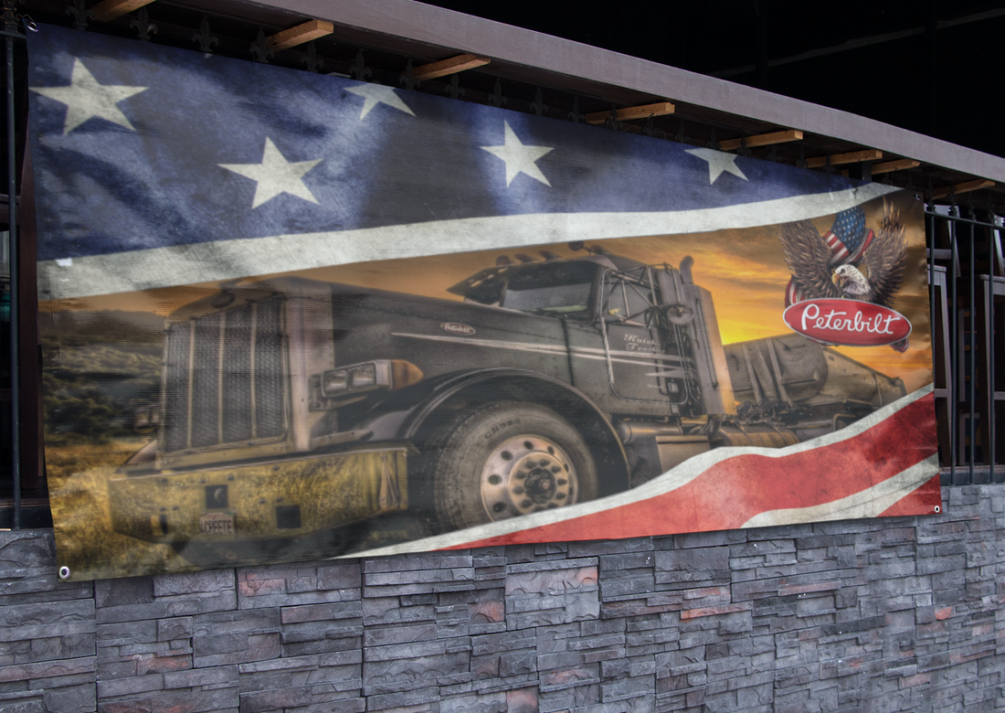 Peterbilt American Flag Banner (2.5ft x 5ft) – Razor Edge Banner Company